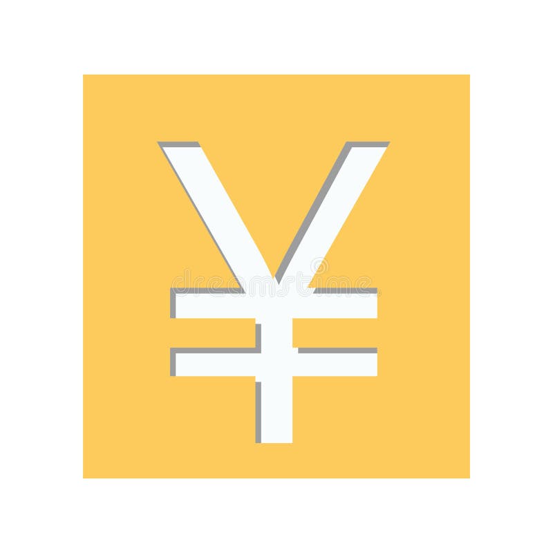Yellow Square Shape with Currency Symbol of China Stock Illustration ...