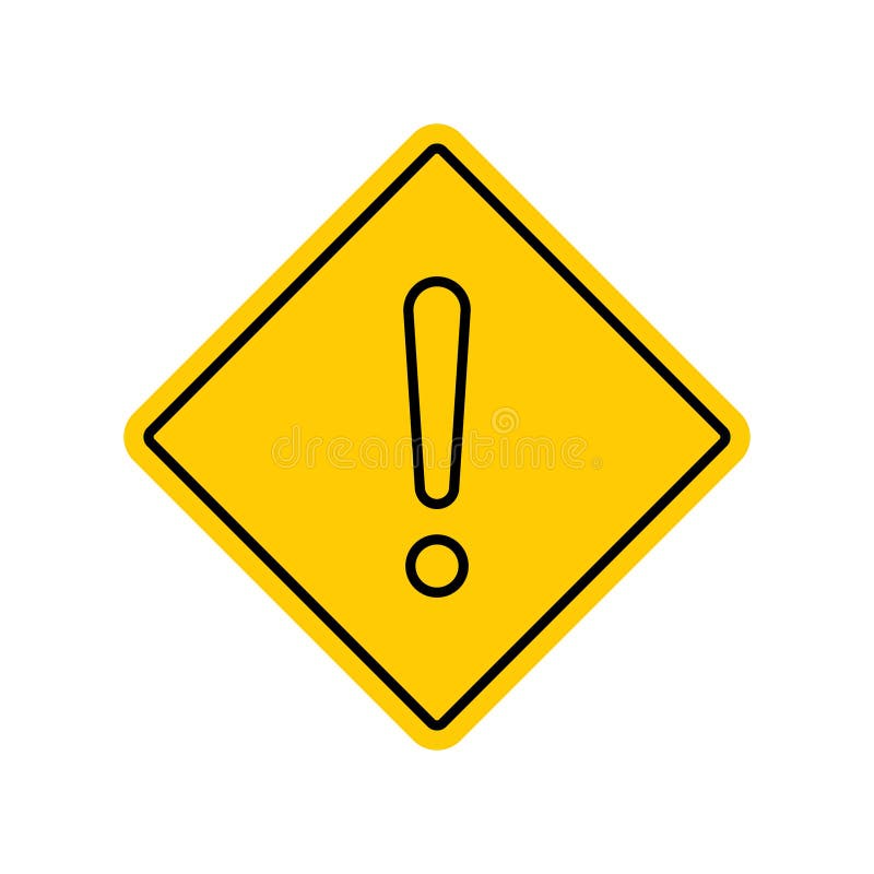 Yellow Square Sign with Exclamation Mark Line Icon Vector Stock Vector ...