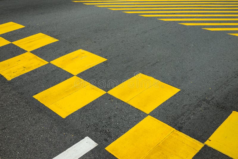 Yellow Square Sign on Street in Singapore Stock Photo - Image of symbol ...
