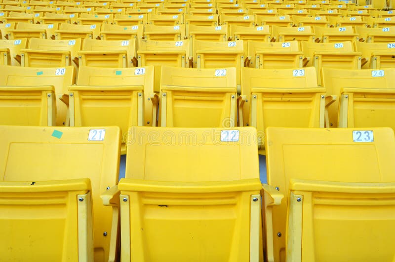Yellow stadium seat stock image. Image of arranging, sport - 29317159