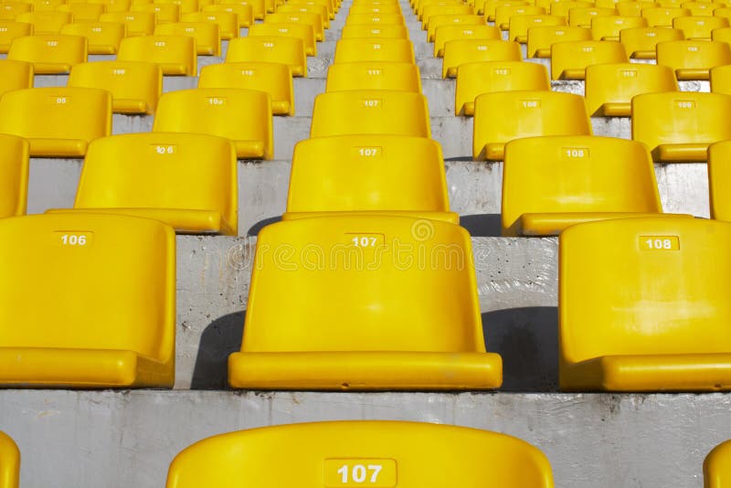 Yellow Stadium Seats on the Stadium Sport Stock Image - Image of ...