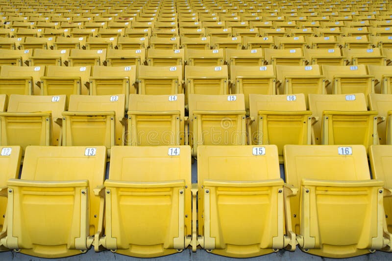 Yellow Stadium Seats on the Stadium Sport Stock Image - Image of ...