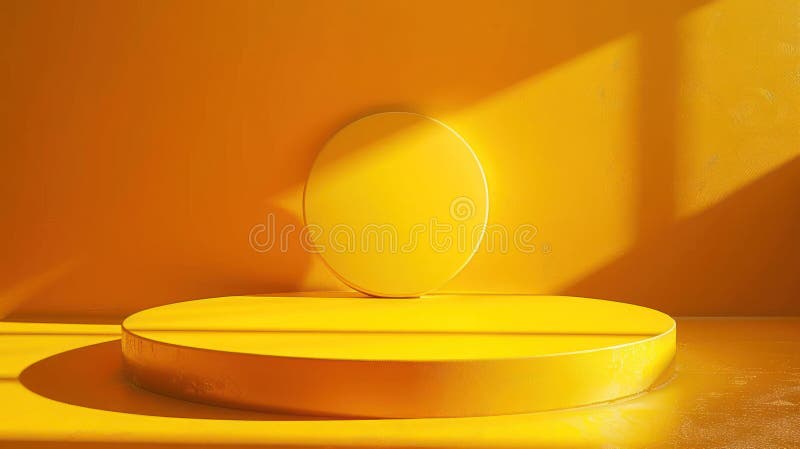 A Yellow Stage with a White Circle on it Stock Illustration ...