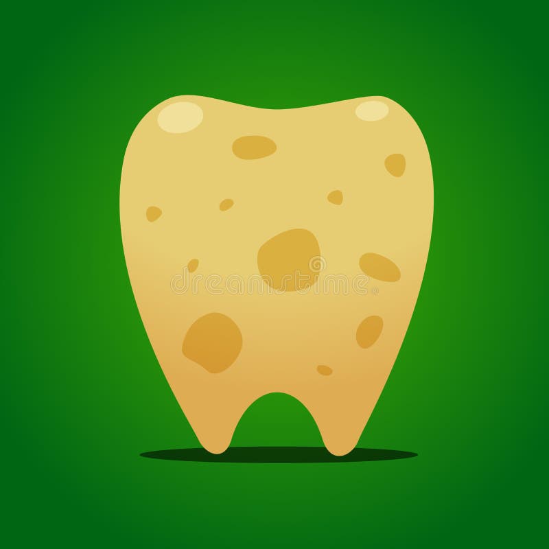 Yellow Tooth, Bad Mouth Hygiene Flat Illustration Stock Vector ...