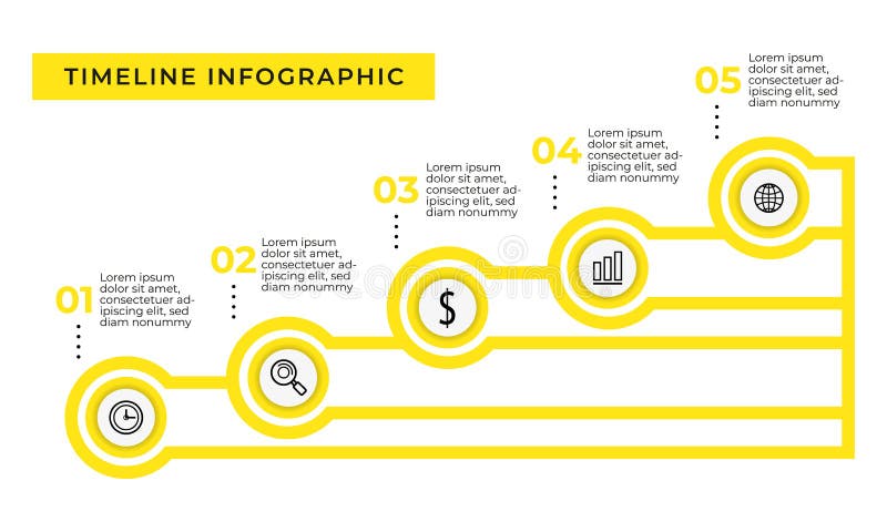 Yellow Stairs 5 Step Infographic Template Stock Illustration ...