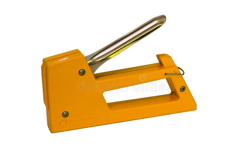 Yellow Staple gun stock photo. Image of steel, technology - 9766502