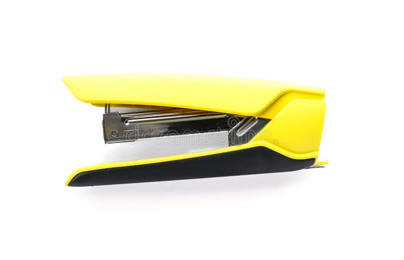 Yellow stapler stock image. Image of paper, officespace - 49017799