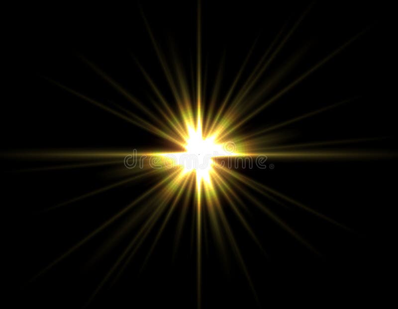 Sunlight Isolated. Golden Sun Rays Radiance. Yellow Bright Spotlight ...