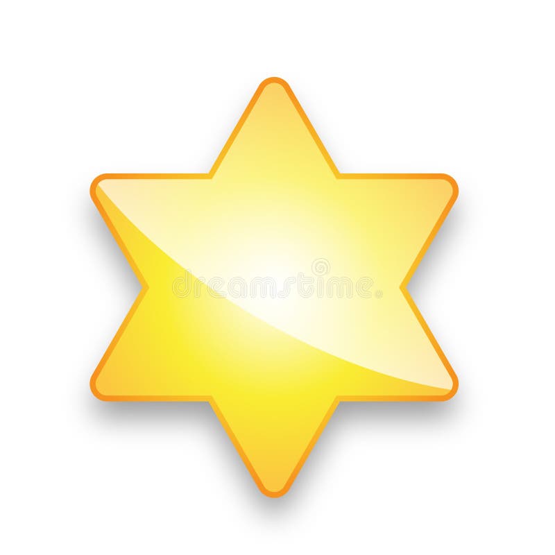 Yellow Star with 6 corners stock vector. Illustration of rate - 10805350