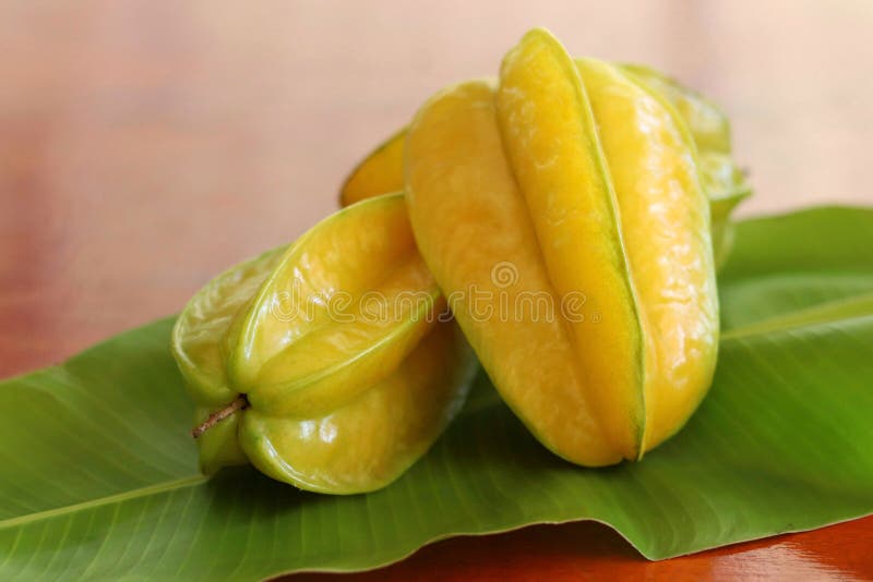Yellow Star Apple with Leaf on the Tree Stock Image - Image of fruit ...