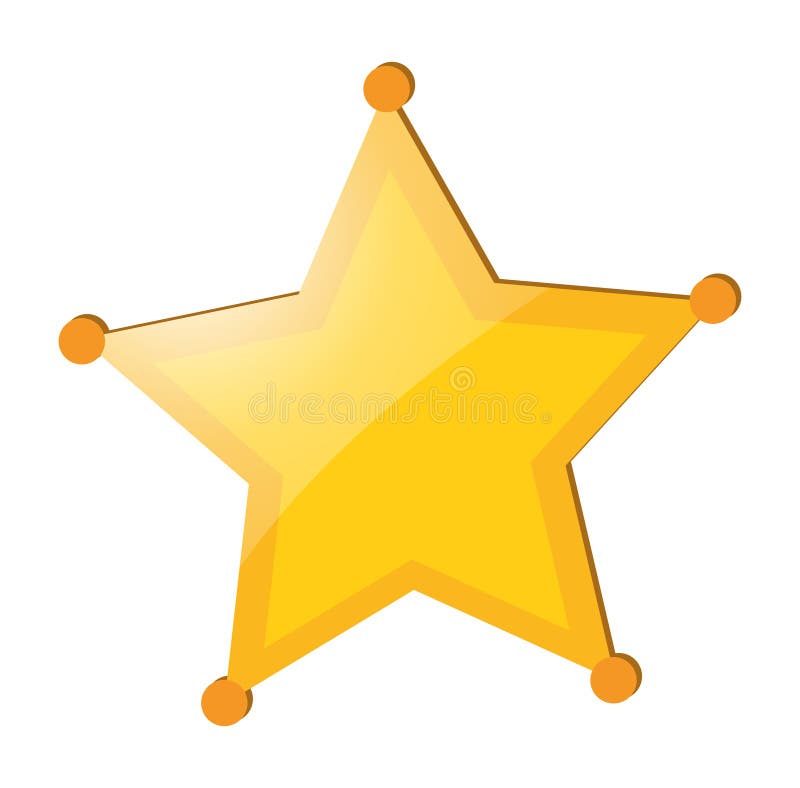 Yellow Star Badge on White Background Stock Illustration - Illustration ...