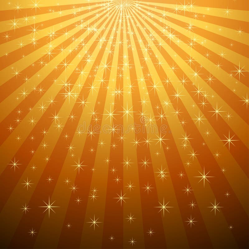 Yellow Star Burst With Star Fall Stock Vector - Image: 25767260