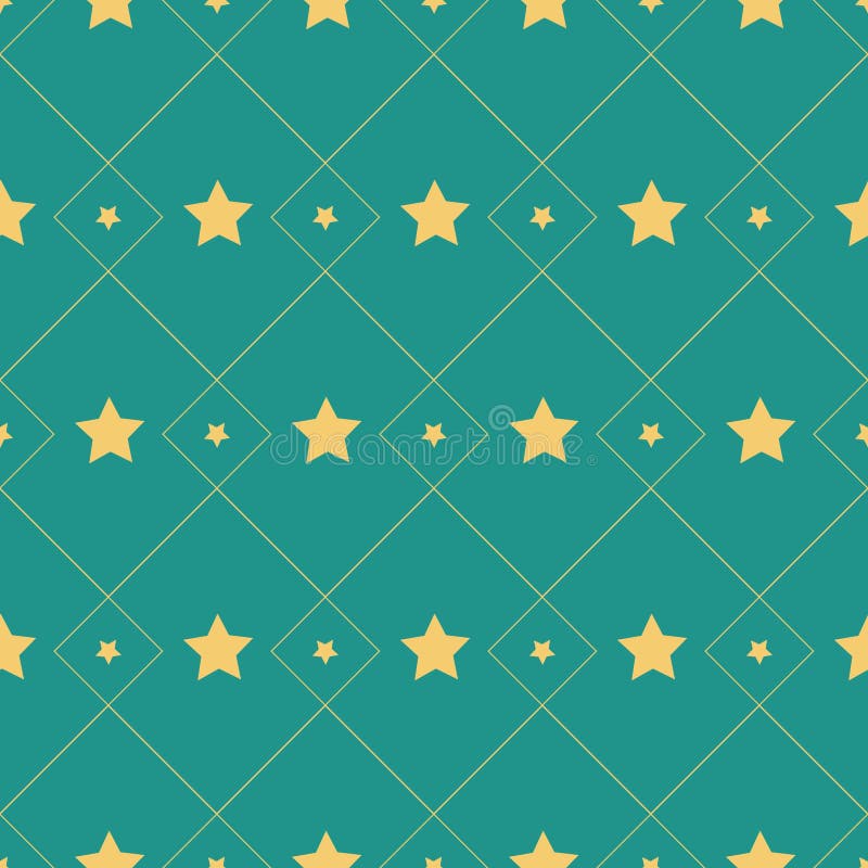 Yellow Star on Green Background Seamless Pattern, Creative Background ...