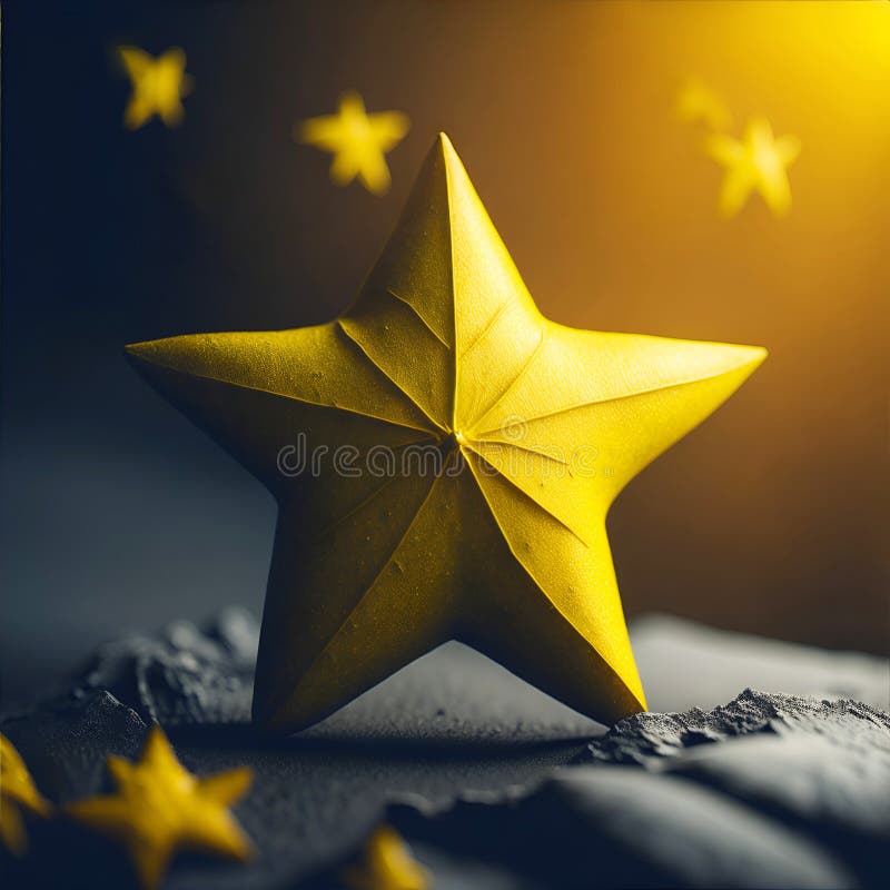 Yellow Star on the Ground. Generative Artificial Intelligence. Stock ...
