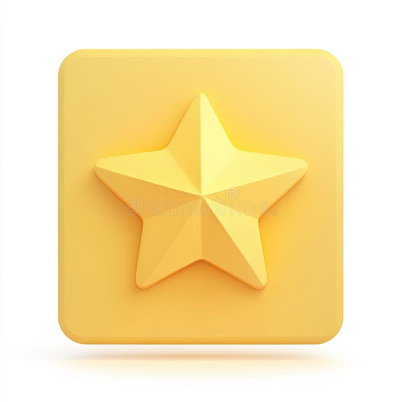 Yellow Star Icon, 3D Render Stock Photo - Image of premium, ranking ...
