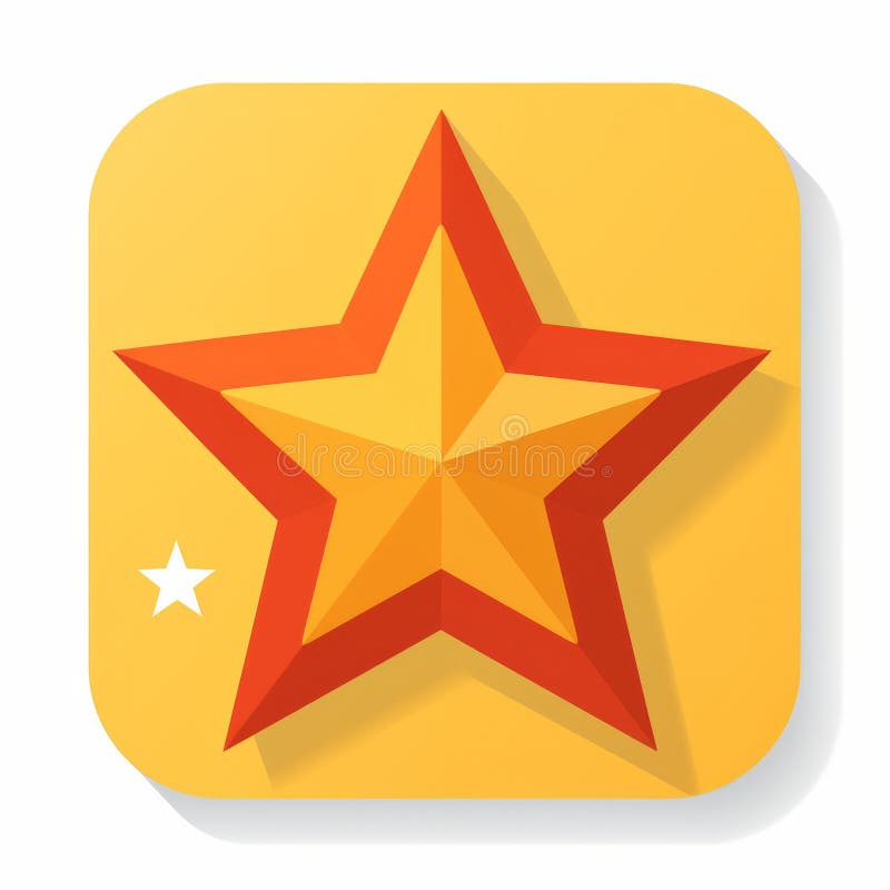 A Yellow Star Icon on a White Background Stock Illustration ...