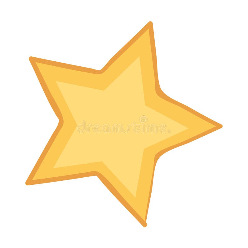 Yellow Star with Orange Outline on White Background, Vector ...