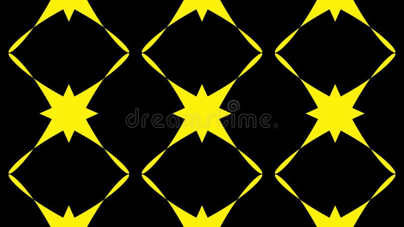 Yellow Star Pattern with Geometric Shapes on Black Stock Video - Video ...