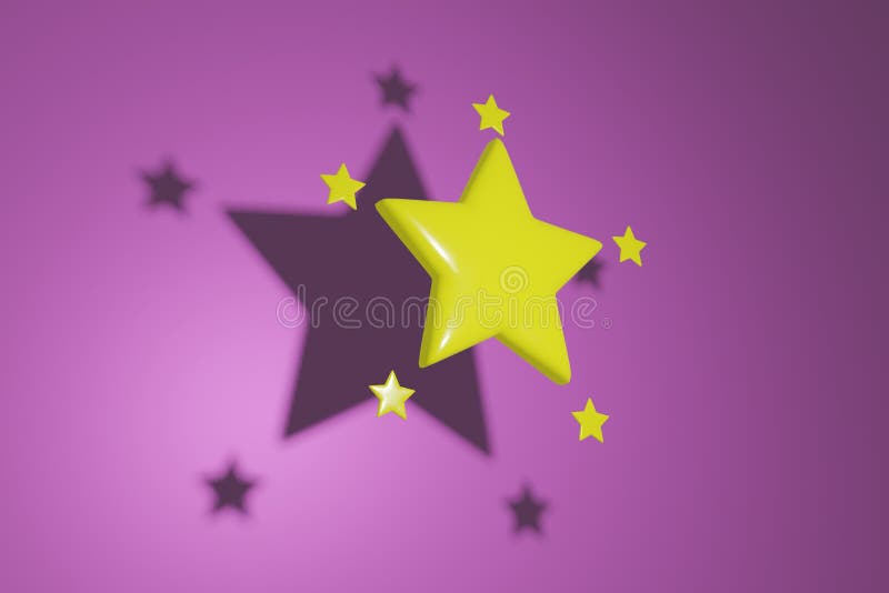 A Yellow Star with a Purple Background and Stars on Its Tips. Stock ...