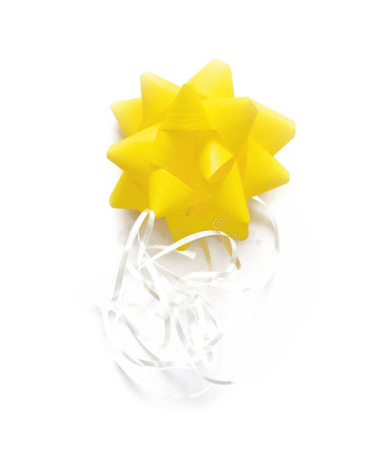 Yellow star ribbon stock photo. Image of packet, wrapping - 26240592