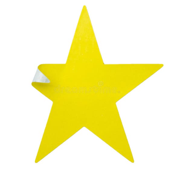 Yellow Star Shape Sticker Isolated on White Stock Photo - Image of ...