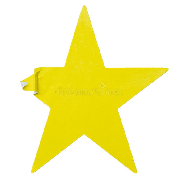 Yellow Star Shape Sticker Isolated on White Stock Photo - Image of ...