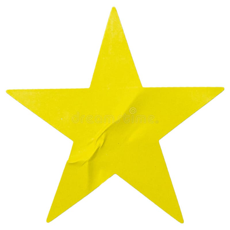 Yellow Star Shape Sticker Isolated on White Stock Image - Image of ...