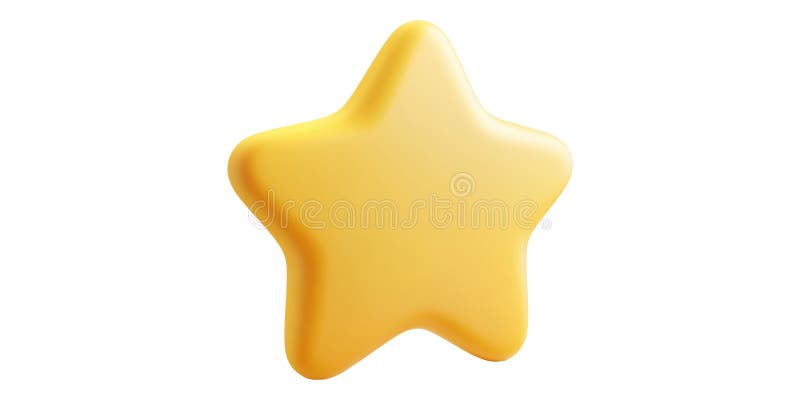 Yellow Star with Smooth Texture Isolated on Transparent Background ...