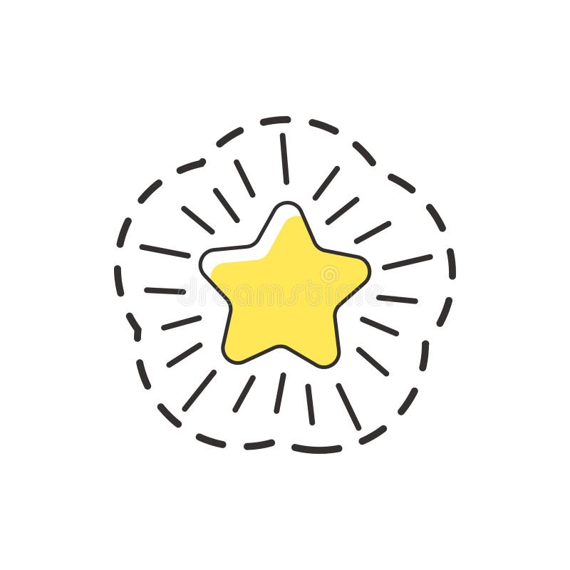 Yellow Star Sticker Vector Illustration Stock Vector - Illustration of ...