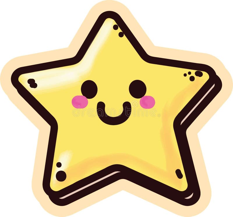 Yellow star sticker stock illustration. Illustration of hand - 362713718