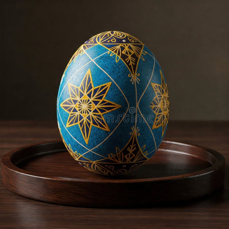 Yellow Star Symbol on Blue Egg Shell Stock Illustration - Illustration ...