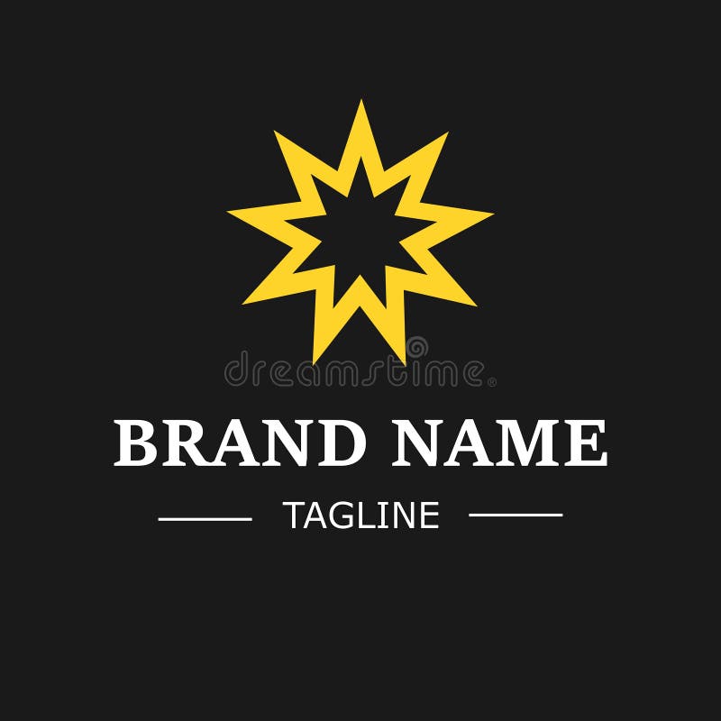 Yellow Star Vector Logo for Company. Stock Vector - Illustration of ...