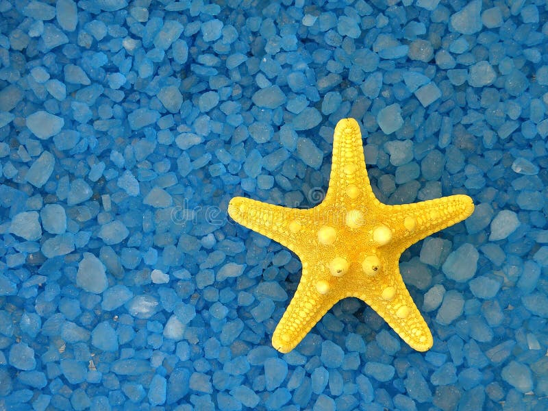 Yellow Starfish and Bath Salt Stock Image - Image of care, design: 19478989