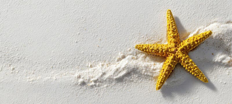 Yellow Starfish on White Sand with Soft Natural Lighting Stock Image ...