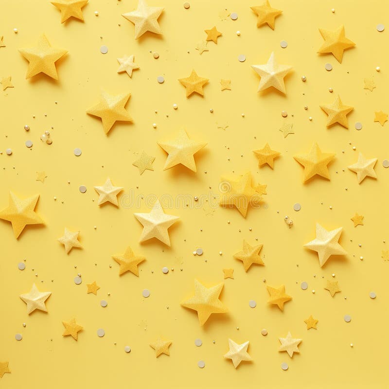 Yellow Stars on Yellow Background, Copy Space, Spark, Light Stock ...