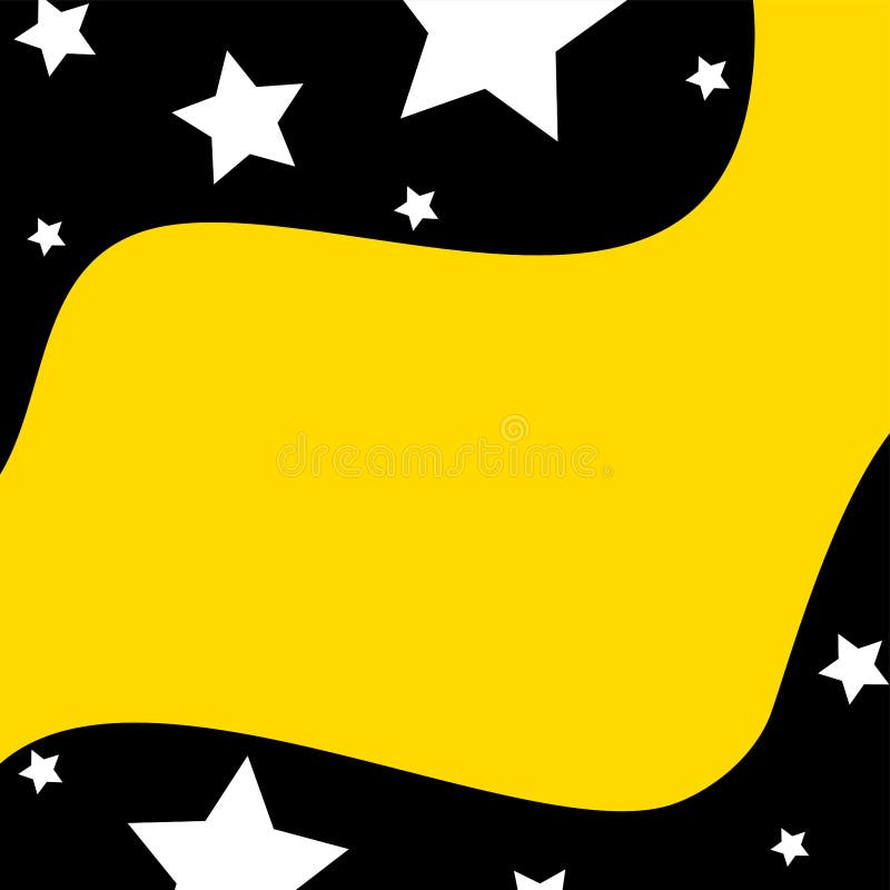 Yellow Stars Banner Square Template Stock Vector - Illustration of ...