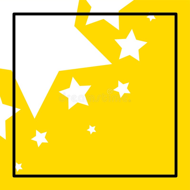Yellow Stars Banner Square Template Stock Vector - Illustration of ...