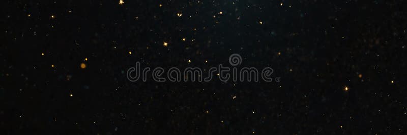 Yellow Stars on Black Empty Space Universe Void Panoramic Wide Angle Ai ...