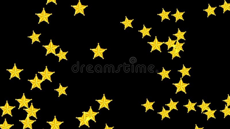 Yellow Stars Flying on the Black Screen Background. Stock Video - Video ...