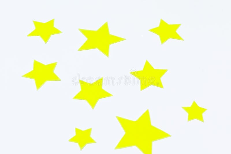 Yellow Stars Made of Felt on a White Background. Space Day. Space ...