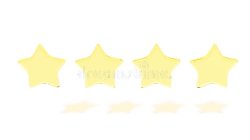 Yellow Stars Made of Glass Rotating Reward Elements for 3D Game 3d ...
