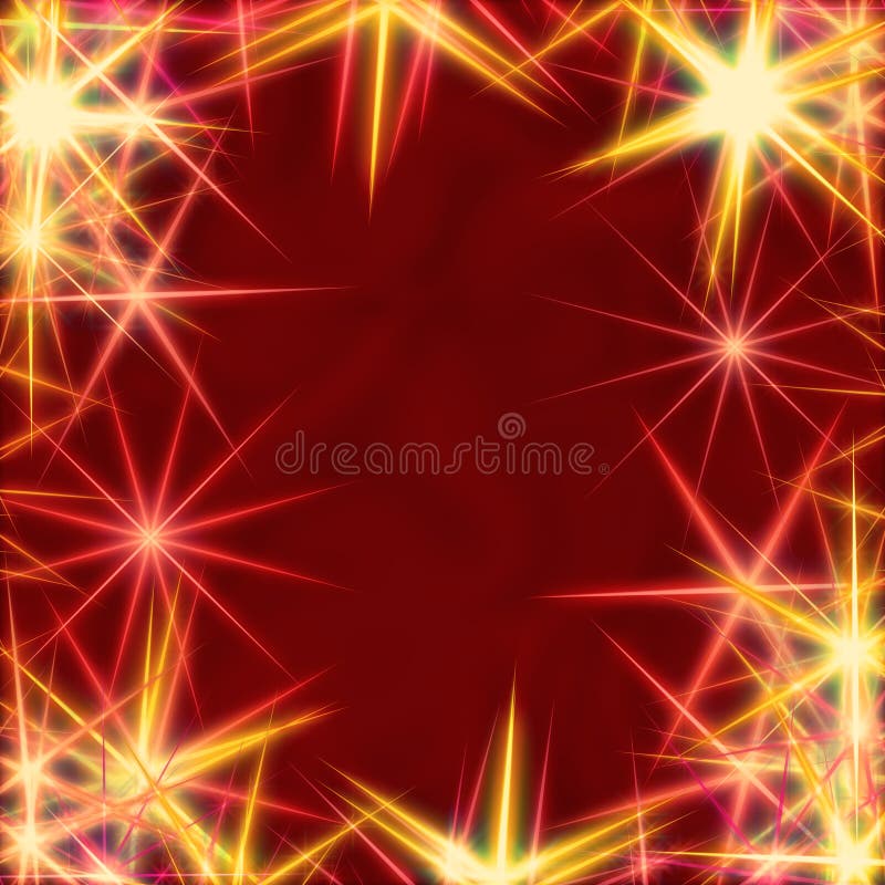 Golden Stars in Red and Violet Lights Stock Illustration - Illustration ...