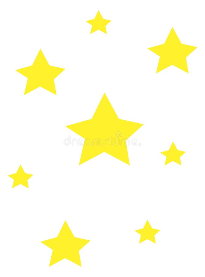 Yellow Stars Pattern. Simple Shining Sky Print Stock Vector ...