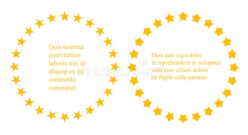 Yellow Stars Round Frame. Flat Vector Illustration Stock Vector ...