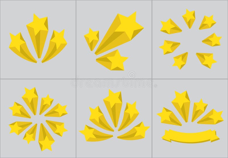 Yellow stars set stock illustration. Illustration of collection - 74413126