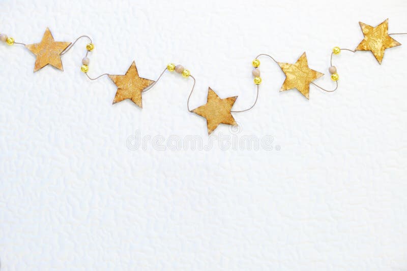 Yellow Stars on a String - Winter Holidays and New Year Eve Composition ...