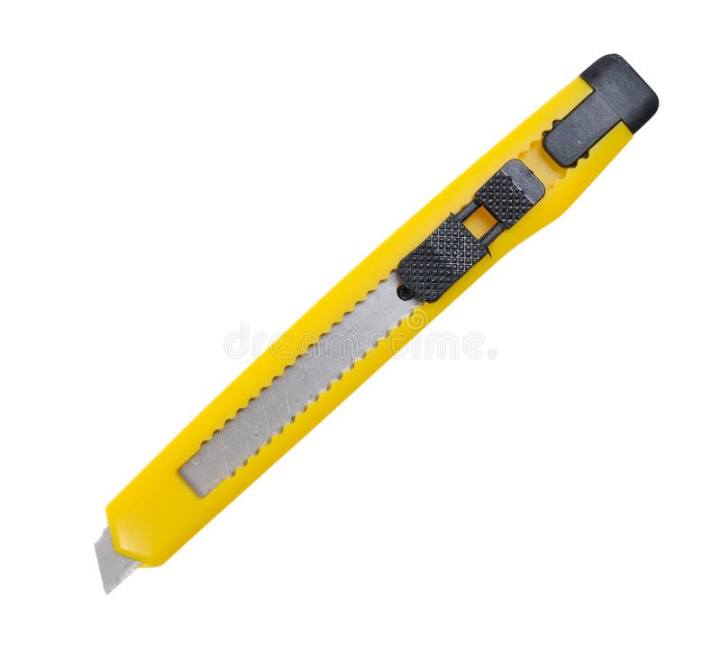 Yellow boxcutter, isolated stock photo. Image of blade - 13236178