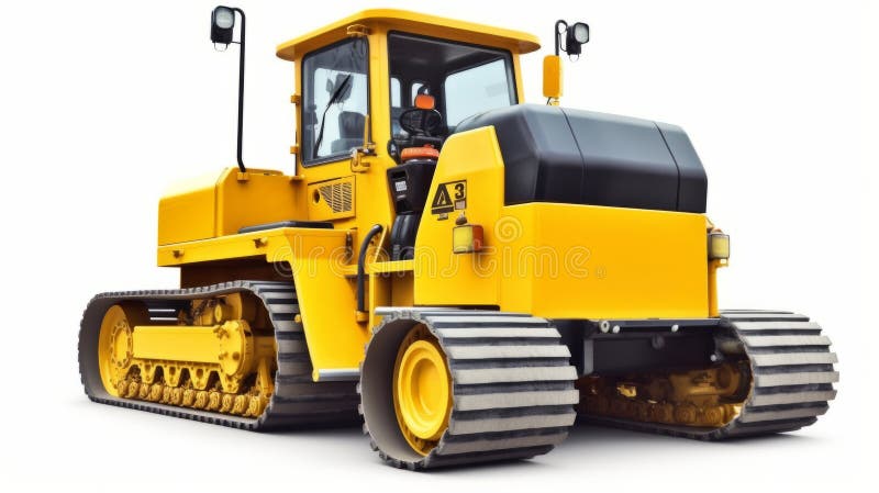 Yellow Steamroller Road Construction Machine. Generative AI Stock ...