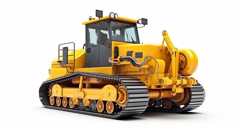 Yellow Steamroller Road Construction Machine. Generative AI Stock ...