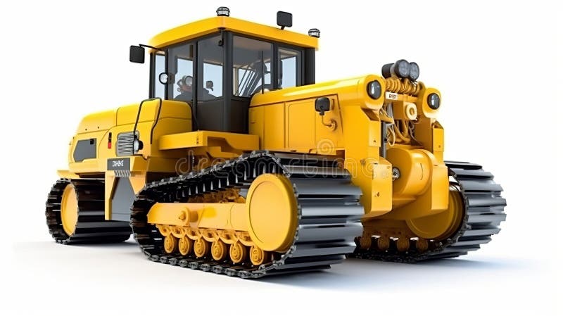 Yellow Steamroller Road Construction Machine. Generative AI Stock ...